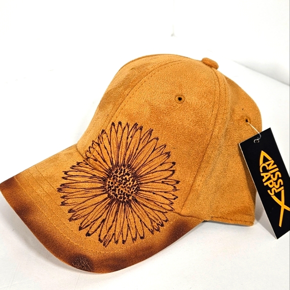 Daugherty Design Co | Accessories | Sunflower Hand Burned Baseball Hat ...